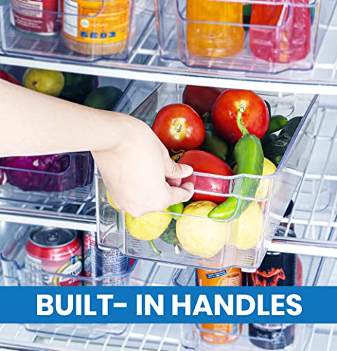 Utopia Home Medium Pantry Organizer - Set of 6 Refrigerator Organizer Bins - Fridge Organizer for Freezers, Kitchen Countertops and Cabinets - BPA Free (Clear)