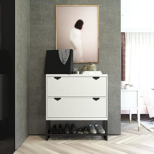 CosmoLiving by Cosmopolitan Brielle Entryway Shoe Storage, White