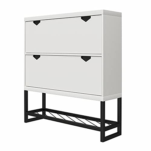 CosmoLiving by Cosmopolitan Brielle Entryway Shoe Storage, White