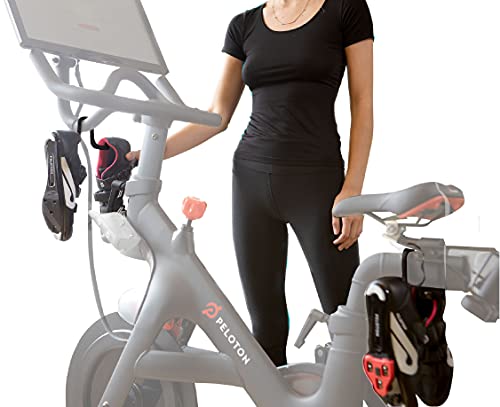 SELINA Shoe Hanger for Peloton - Shoe Holder Accessory for Peloton - Must have accessory for the Peloton Bike and Peloton Bike Plus - Shoe Hook Compatible with your Peloton Bike (2-Pack, Black)