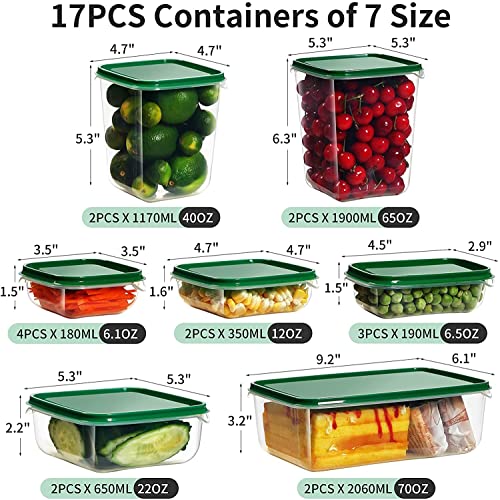Sweedor 34 PCS Variety Sizes Shapes Food Storage Containers with Lids Airtight Easy to Clean,For Travel & Organization, Dishwasher Safe