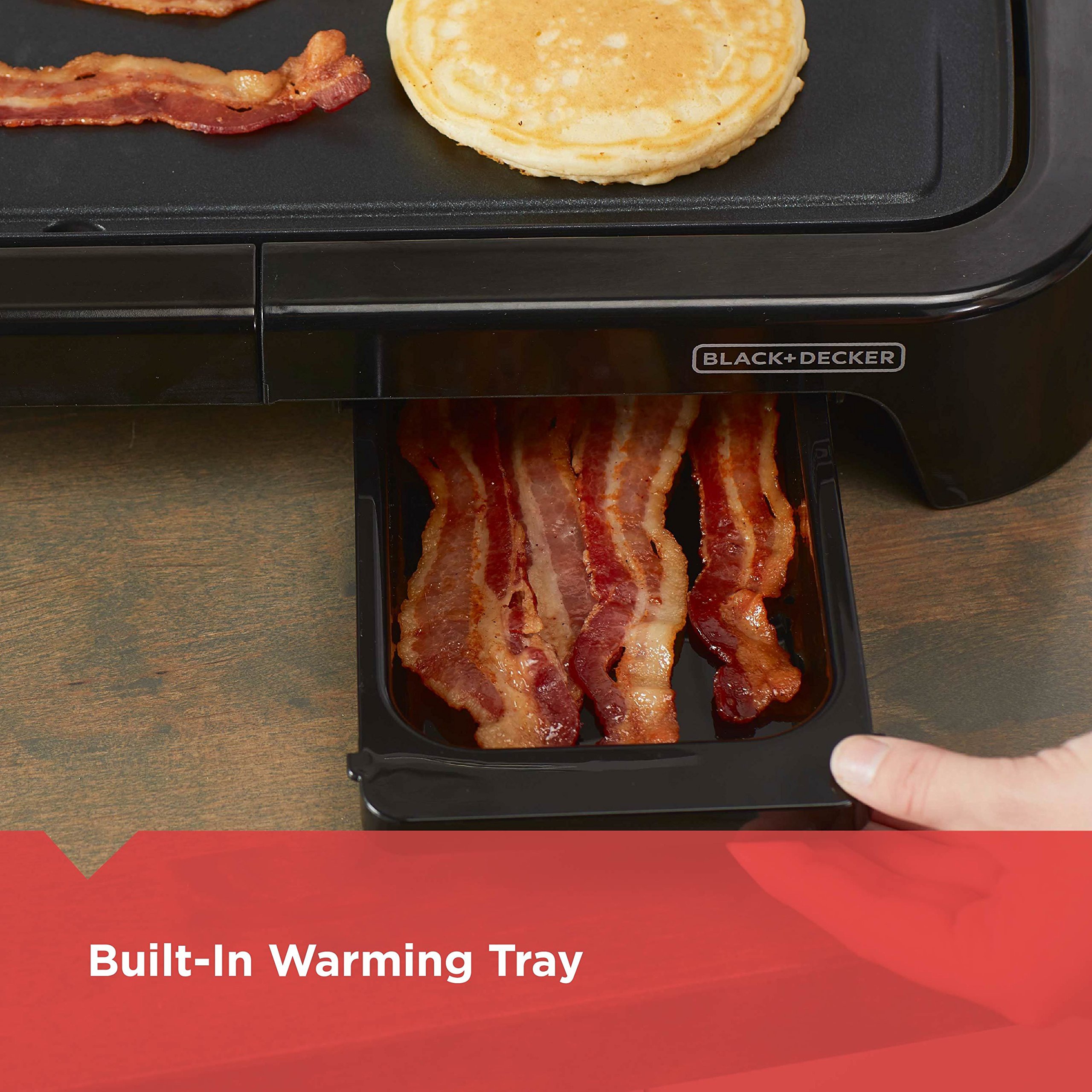 BLACK+DECKER Family-Sized Electric Griddle with Warming Tray & Drip Tray, GD2051B & Black & Decker SK1215BC Family Sized Electric Skillet, Black