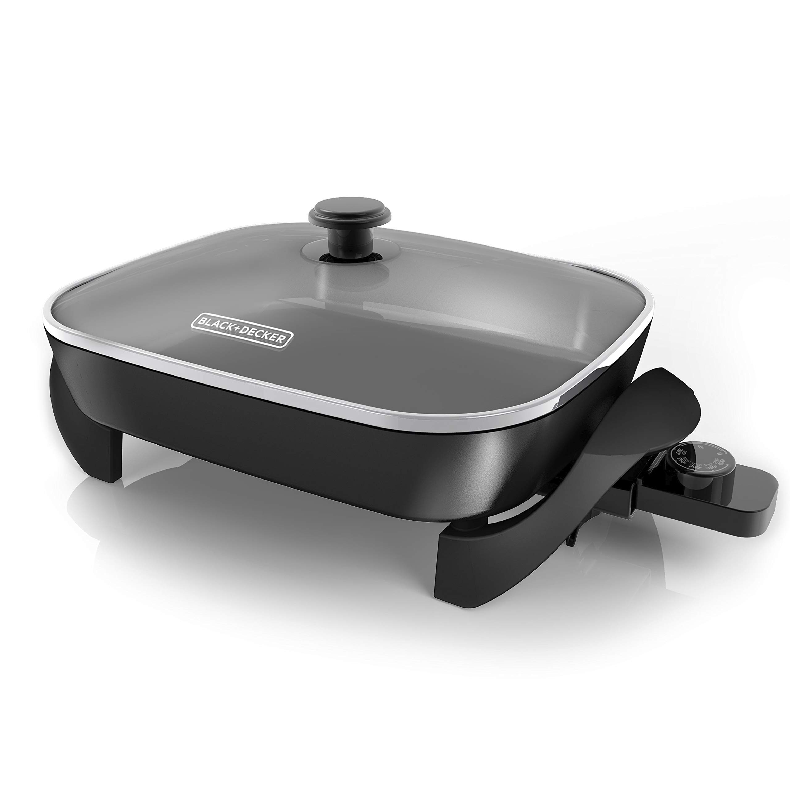 BLACK+DECKER Family-Sized Electric Griddle with Warming Tray & Drip Tray, GD2051B & Black & Decker SK1215BC Family Sized Electric Skillet, Black