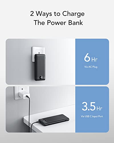 Power Bank with Built in Cables 10000mAh, PD3.0 & QC3.0 22.5W USB C Fast Charging Portable Charger Built in AC Wall Plug, Ultra Slim Battery Charger Compatible with iPhone/Samsung Note10/S20 S21 S22
