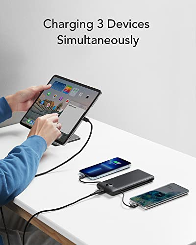 Power Bank with Built in Cables 10000mAh, PD3.0 & QC3.0 22.5W USB C Fast Charging Portable Charger Built in AC Wall Plug, Ultra Slim Battery Charger Compatible with iPhone/Samsung Note10/S20 S21 S22