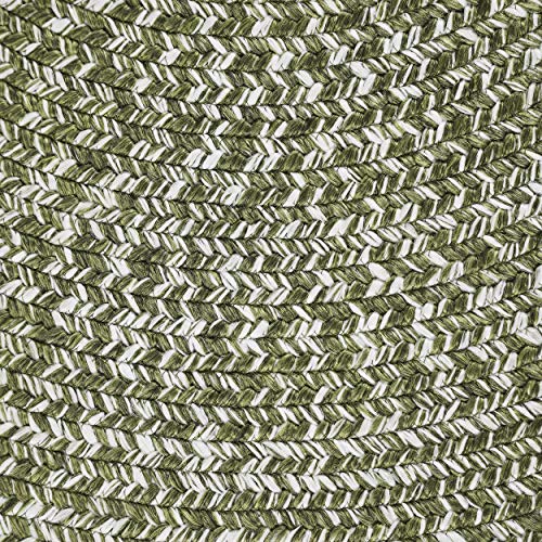 SUPERIOR Reversible Braided Indoor/Outdoor Area Rug, 5' x 8', Green-White