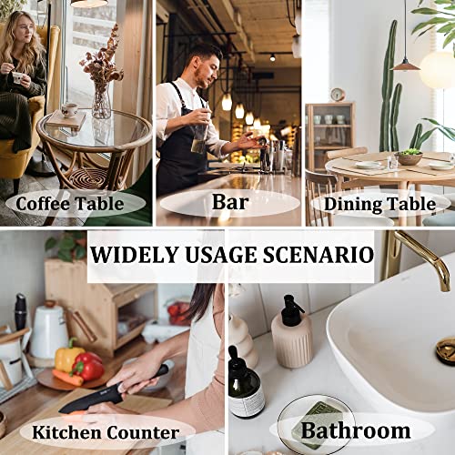 Hanobe White Decorative Trays for Coffee Table MDF Large Ottoman Tray for Living Room Bathroom Coffee Bar Decor Modern Tray with Gold Handles (White, 1)