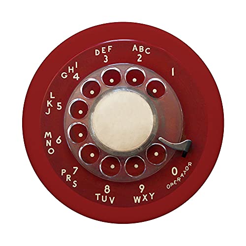 Red Rotary Phone Dial Retro Mid Century Vintage Dial PopSockets Swappable PopGrip