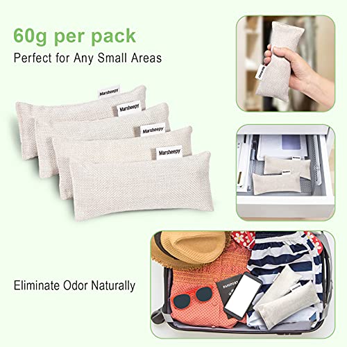 12 Pack Bamboo Charcoal Shoe Deodorizer Bags,Shoe Odor Eliminator ,Charcoal Air Purifying Bags, Activated Charcoal Odor Absorber for Gym Bag, Car, Pet, Closet