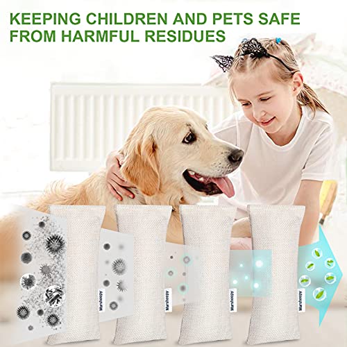 12 Pack Bamboo Charcoal Shoe Deodorizer Bags,Shoe Odor Eliminator ,Charcoal Air Purifying Bags, Activated Charcoal Odor Absorber for Gym Bag, Car, Pet, Closet
