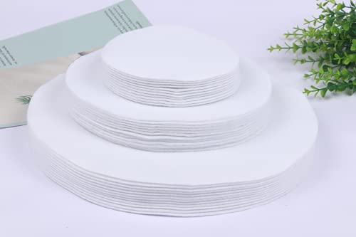 YYCRAFT 48 Felt Plate China Storage Dividers Protectors White Thick Premium Soft Round Felt Circles (3 Size,White)
