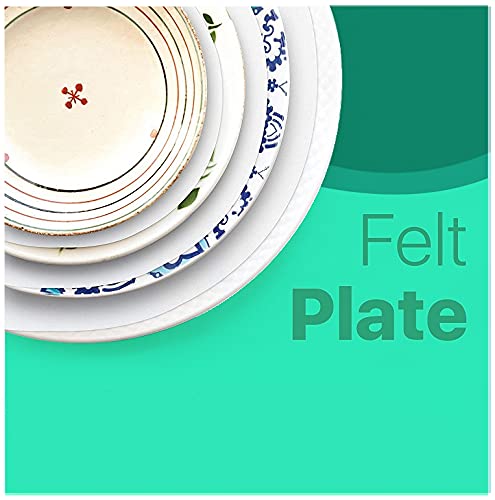 YYCRAFT 48 Felt Plate China Storage Dividers Protectors White Thick Premium Soft Round Felt Circles (3 Size,White)