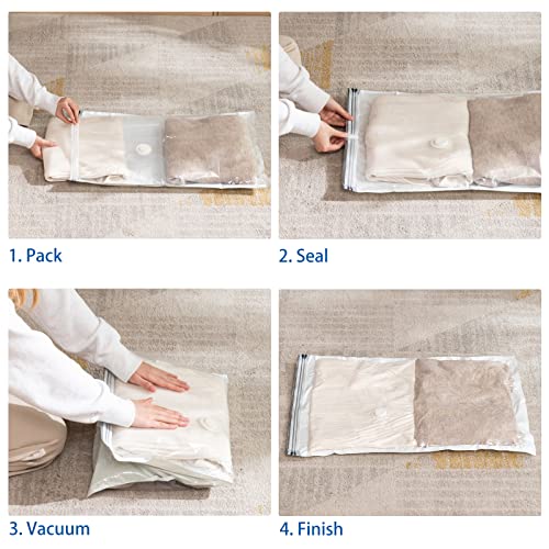 CLEVHOM Vacuum Storage Bags Combo 15 Pack, Vacuum Sealer Bags for Clothes and Beddings, 3 Hanging /3 Cube /3 Medium / 3 Small /3 Roll, Closet Organizers and Storage