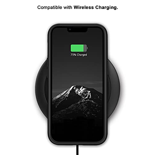 TENDLIN Compatible with iPhone 13 Case Wood Grain with Carbon Fiber Texture Design Leather Hybrid Case Compatible for iPhone 13 6.1-inch Released in 2021 Black