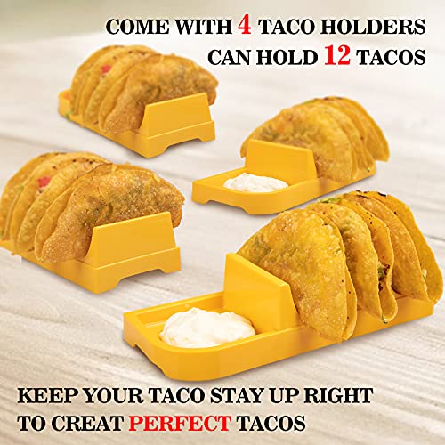 OOFAYBILL Taco Holder Tuesday , Taco Bar Serving Set for a Party,Taco Holders Set of 12 Tortilla , Taco Plates With Dividers, Taco Night