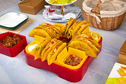 OOFAYBILL Taco Holder Tuesday , Taco Bar Serving Set for a Party,Taco Holders Set of 12 Tortilla , Taco Plates With Dividers, Taco Night