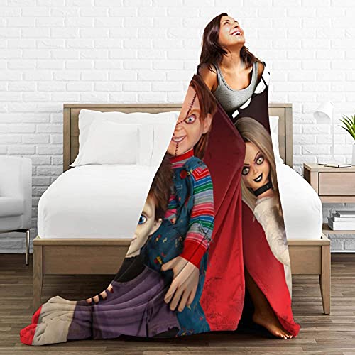 Daniesd of Chucky Throw Blanket Ultra-Soft Micro Fleece Blanket Warm Lightweight Bed Chair Couch Travel Blanket 80 inch x60 inch Black