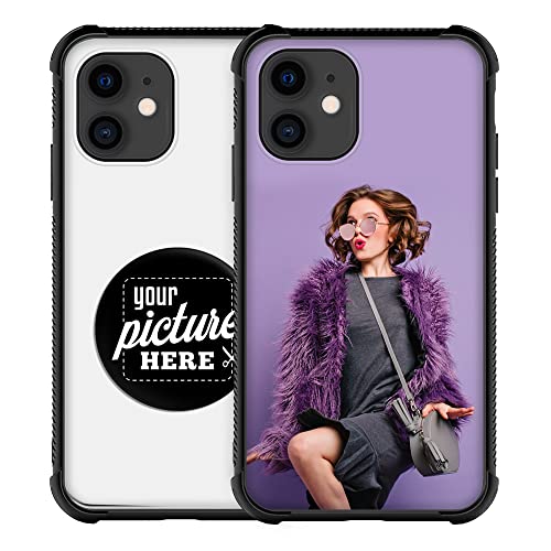 Personalized Custom Phone Case for Apple iPhone 12/12 Pro - Design Your Own Customized Custom Picture Photo Case Make Your Own Case Black