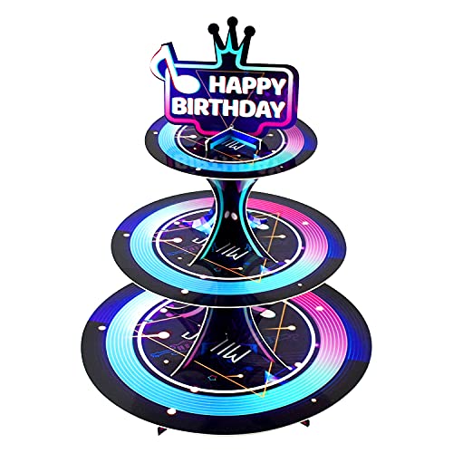 Vonwitun Cupcake Stand Party Supplies 3 Tiers Large Space Trending Party Decoration Cupcake Tower Dessert Serving Tower for Birthday, Party, Music Festival, Wedding