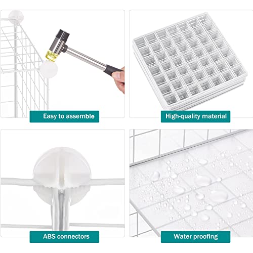 ANWBROAD Wire Cube Storage Organizer 12 Cube Metal Grids Shelves Storage Bins Shelving Stackable Modular Bookshelf Shelf Cubbies Unit Closet Cabinet for Living Room Office White LWT012T