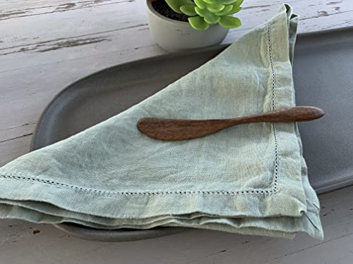 Hemstitched Linen Napkins β 20 Inch x 20 Inch β Stonewashed Pure Linen Cloth Dinner Napkins with Mitered Corners - 100% French Flax β Machine Washable - Set of 4 (Soft Sage Green)