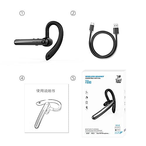 2022 Newest Bluetooth Headset with Microphone Best Blue Tooth Earbuds with Mic for Cell Phones - Noise Canceling
