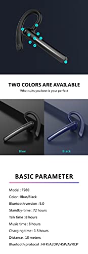 2022 Newest Bluetooth Headset with Microphone Best Blue Tooth Earbuds with Mic for Cell Phones - Noise Canceling