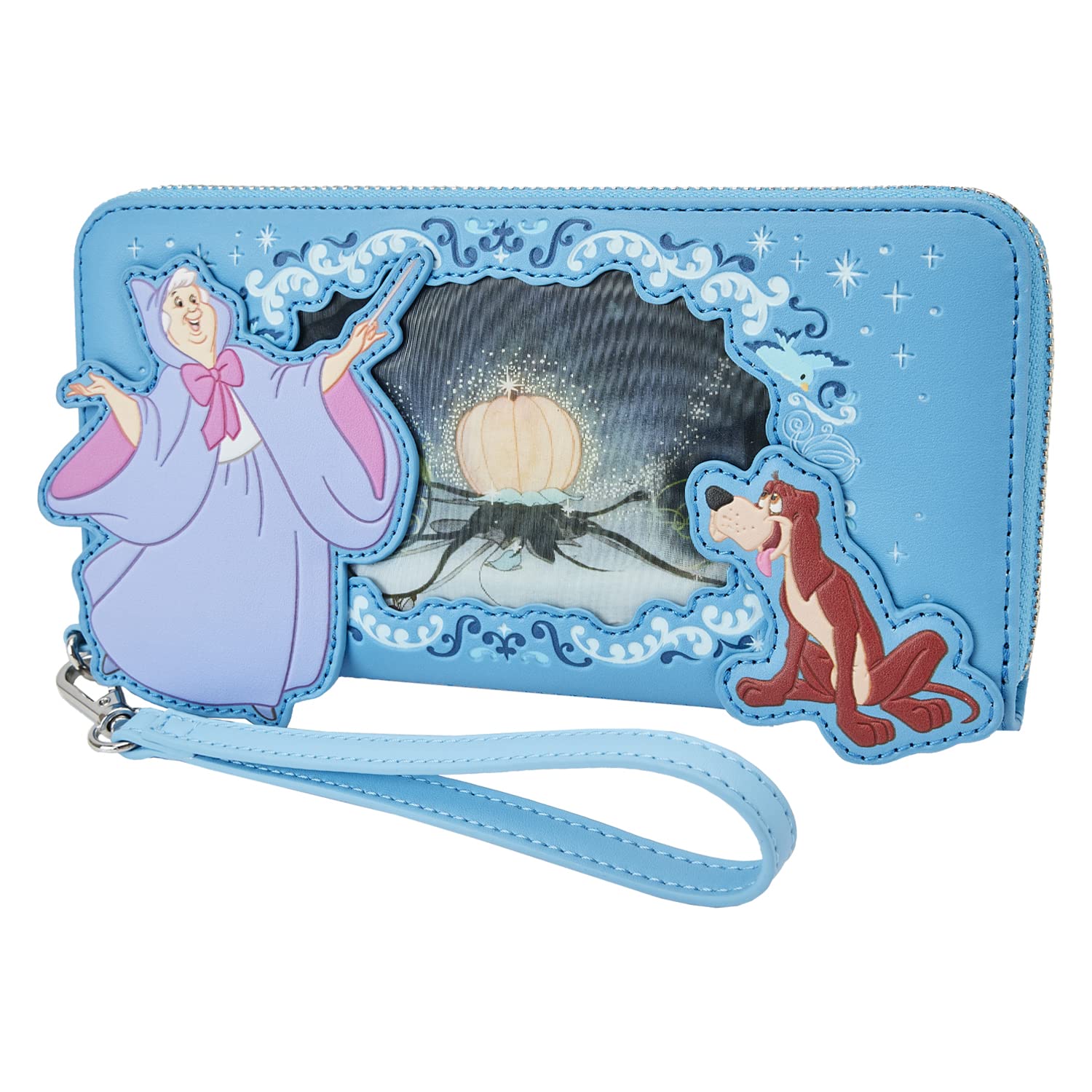 Loungefly Disney Cinderella Lenticular Princess Series Zip Around Wristlet Wallet