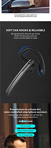 2022 Newest Bluetooth Headset with Microphone Best Blue Tooth Earbuds with Mic for Cell Phones - Noise Canceling