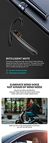 2022 Newest Bluetooth Headset with Microphone Best Blue Tooth Earbuds with Mic for Cell Phones - Noise Canceling