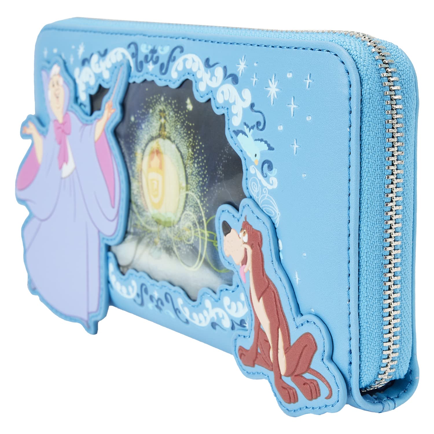 Loungefly Disney Cinderella Lenticular Princess Series Zip Around Wristlet Wallet