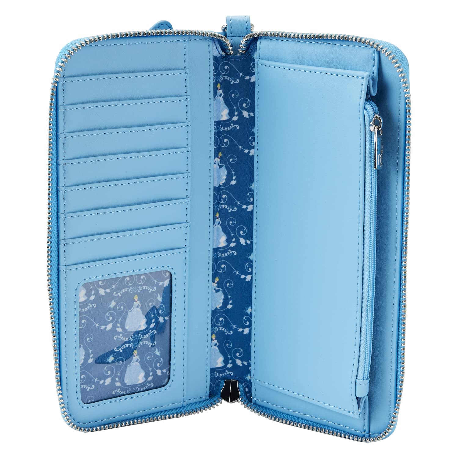 Loungefly Disney Cinderella Lenticular Princess Series Zip Around Wristlet Wallet