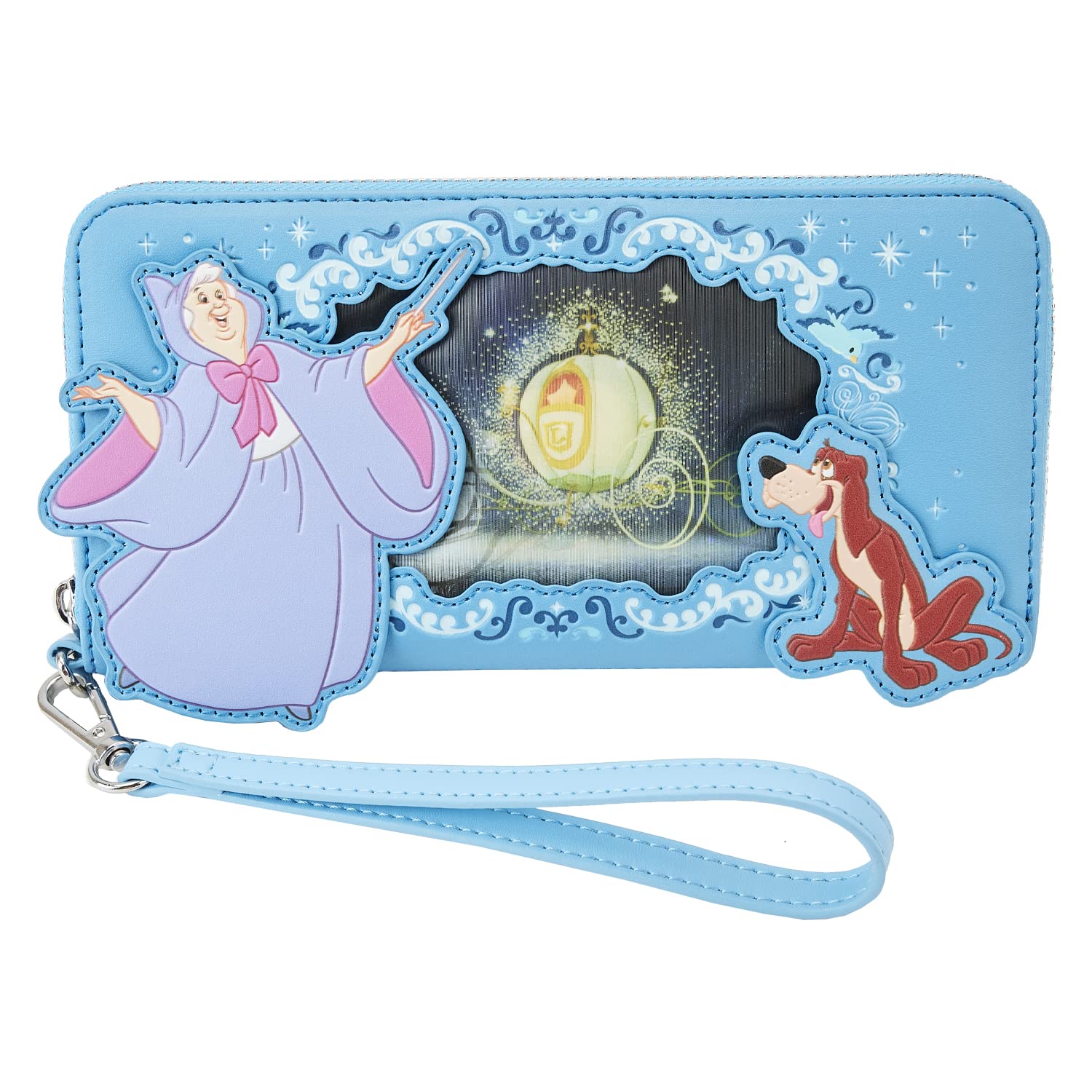 Loungefly Disney Cinderella Lenticular Princess Series Zip Around Wristlet Wallet