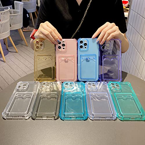 Tuokiou Clear Wallet Phone Case for iPhone 12 Pro Max Upgrade Card Slot Case Slim Fit Protective Soft TPU Shockproof Cover with Cute Card Holder for Apple iPhone 12 Pro Max 6.7 inch (2020) (Clear)