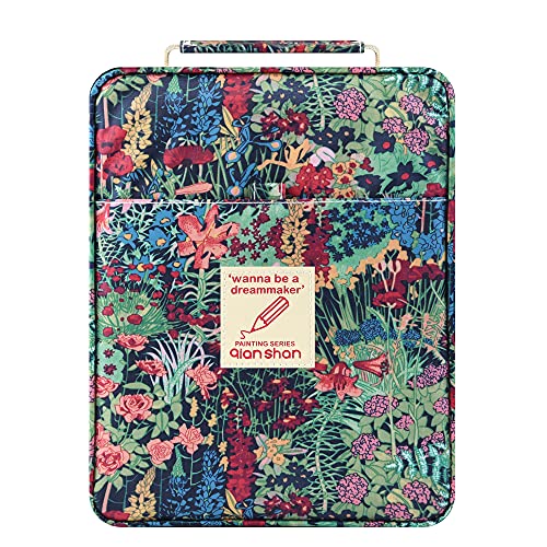 Pencil Case Holder Slot - Holds 260 Colored Pencils or 180 Gel Pens with Zipper Closure - Large Capacity Polyester Pen Organizer for Watercolor Pens or Markers - Perfect for Artist Colorful Forest