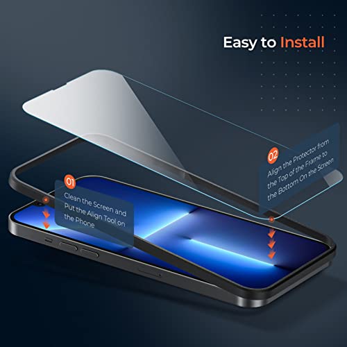 ORIbox Glass Screen Protector for iPhone 14/iPhone 13 and iPhone 13 Pro, 3 Packs Anti-Scratch HD Tempered Glass Screen Protector(with Installation Guidance Frame)
