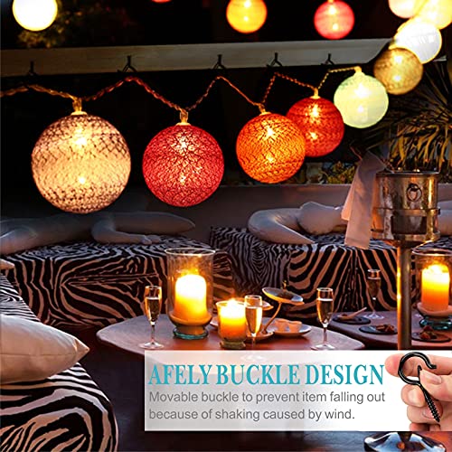 22 PCS Screw in Hooks Outdoor String Lights Safety Screw Hook Ceiling Hooks with Safety Buckle Wall Hangers & Led Lights Hangers for Party and Festival Decorations ging