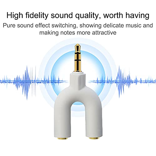 Meideli Audio Converter Headphone Jack Dongle Fast Transmission Metal 1 Male to 2 Female 3.5mm Jack Splitter for Earphone White