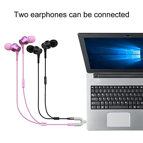 Meideli Audio Converter Headphone Jack Dongle Fast Transmission Metal 1 Male to 2 Female 3.5mm Jack Splitter for Earphone White