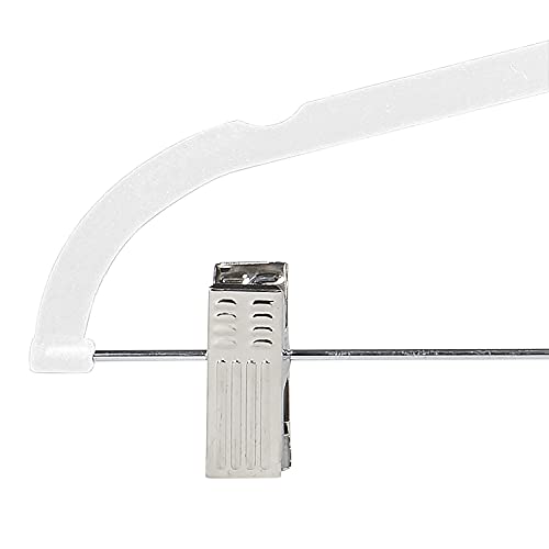 Simplify 6 Pack Velvet Hangers with Clips | Skirt and Pants | Slim Space Saving | Closet Organization | Non-Slip | Prevent Creases | Swivel Neck | Durable | White
