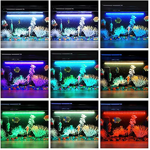 DOCEAN Aquarium Lighting Fish Tank Light with APP Control, RGB Color Changing, with Timer 9 LEDs, 7 inch/18cm, for Aquarium/Fish Tank
