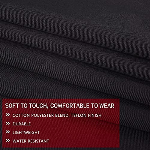 WOPOKY Cotton Blend Waterproof Apron With 2 Pockets for Men Women - Cooking Kitchen Chef Arpon BBQ Work Painting Apron - Black/Burgundy/Dark Geen/Orange (1 Pack) (Black)