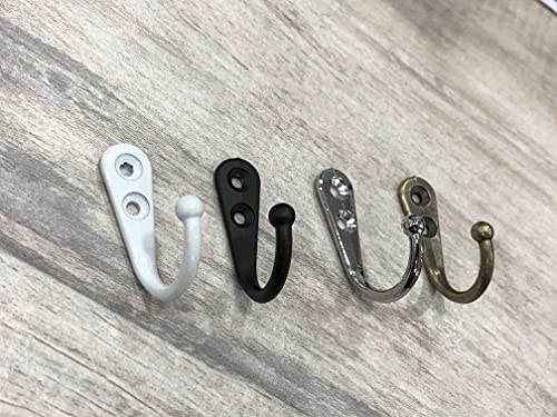 HONJIE 10 Pieces Small Hooks Wall Mounted Coat Hooks,Zinc Alloy Antique Single Hook for Hanging Mug Cup, Bag, Robe, Towels, Keys,White