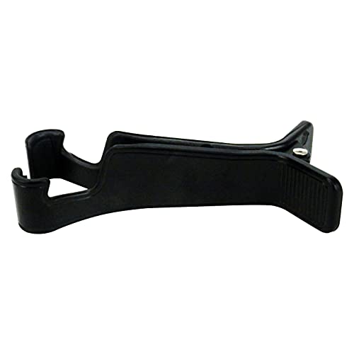 Universal Cell Phone Stand for Desk V Shape Tech Clip, Strong Spring Clamp with Soft Pad for Vertical and Horizontal Screen Viewing - Black