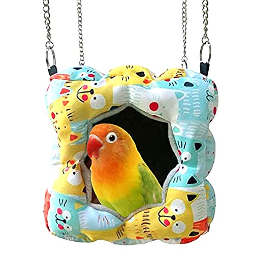Warm Bird Nest Tent Toy for Medium Large Parrot Parakeet Cockatiel Conure Cockatoo African Grey Amazon Lovebird Budgie Finch Canary Guinea Pig Hamster Squirrel Hedgehog Chinchilla Cage Perch (L)
