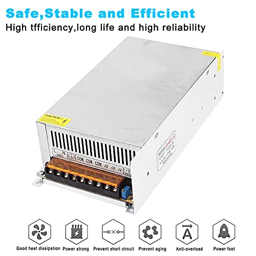 EAGWELL 48V 1200W DC Universal Regulated Switching Power Supply, 25A, 96-130V AC to DC 48 Volt LED Driver, Converter, Transformer for LED Strip Light, CCTV, Computer Project, 3D Printer
