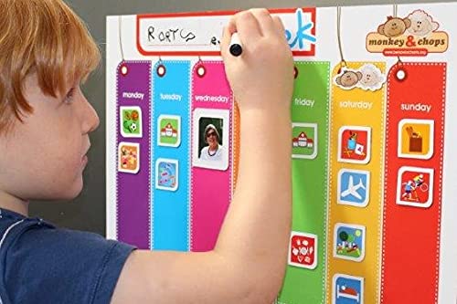 Refrigerator Magnets 34-Pack Activity Magnets for Weekly Activity Planner and Kids Calendar
