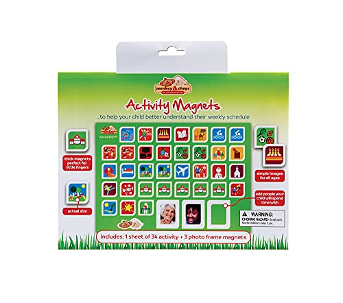 Refrigerator Magnets 34-Pack Activity Magnets for Weekly Activity Planner and Kids Calendar