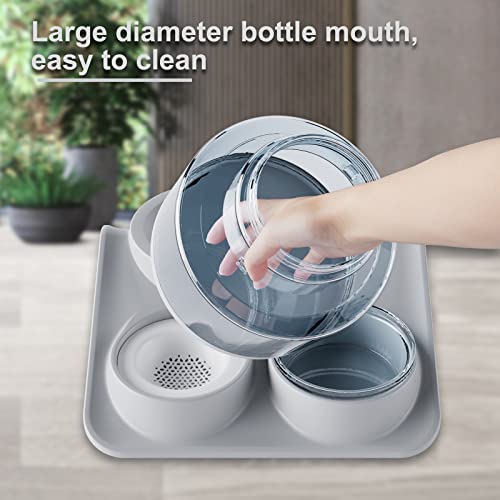 YMINA Dogs Water Dispenser Water Bowl for Dogs Automatic Cat Feeder Self Dispensing Pet Waterer Automatic Gravity Dog Cat Waterer Travel Supply Feeder and Water Dispense (1.8, Grey)
