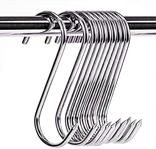 ARTOYS Meat Hooks 3''(10Pack), SUS304 Stainless Steel Butcher Hook Smoking Hooks, Meat Processing for Hanging, Drying, BBQ, Grilling Sausage Chicken Beef Hook Tool